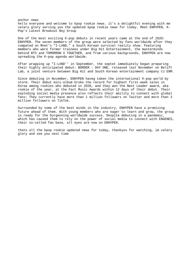 English News Script | PDF