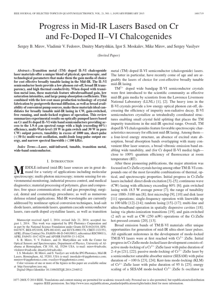 Mirov 3 | PDF | Laser | Ultrashort Pulse