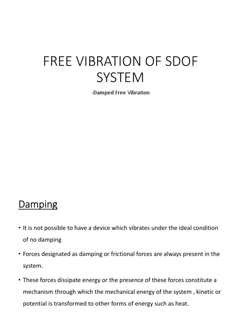 Damped Free Vibration | PDF | Damping | Oscillation