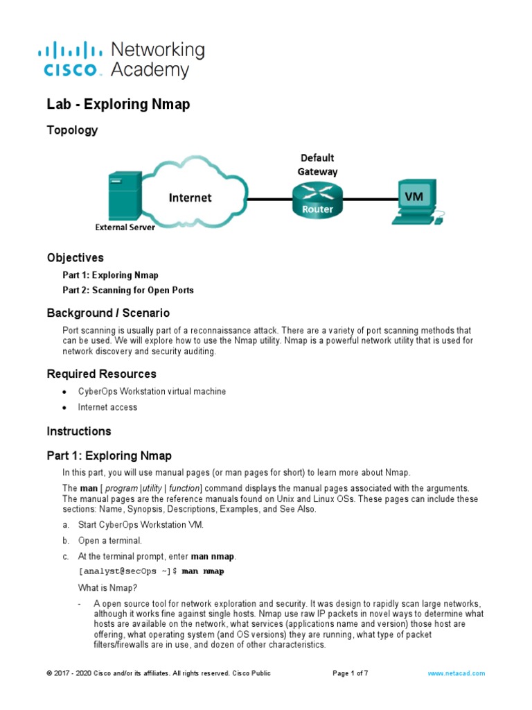 9.3.8 Lab - Exploring Nmap | Download Free PDF | File Transfer Protocol | Ip Address