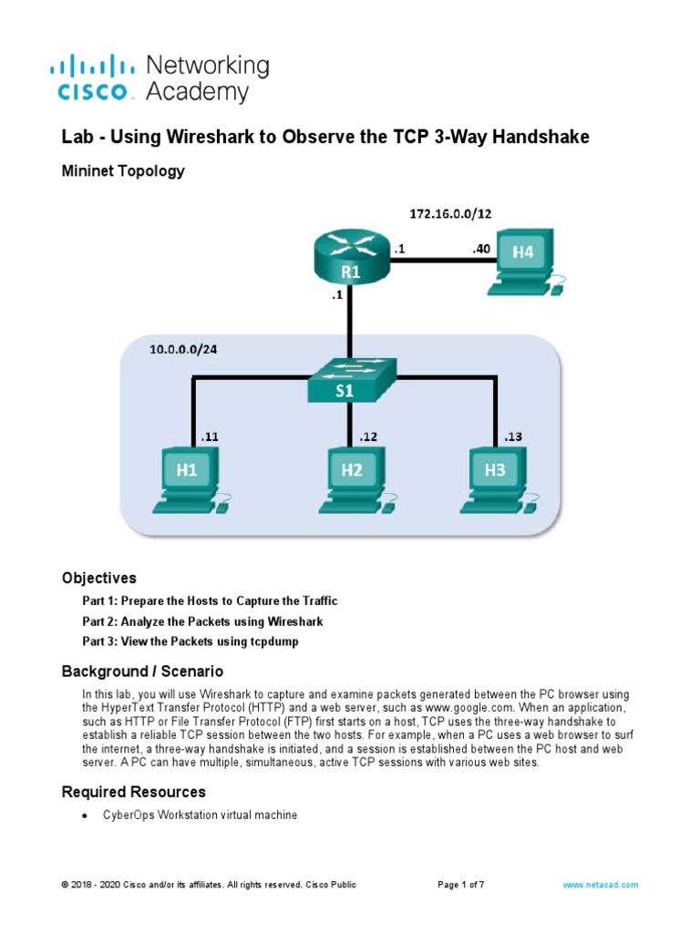 9.2.6 Lab - Using Wireshark To Observe The TCP 3-Way Handshake | PDF | Transmission Control ...