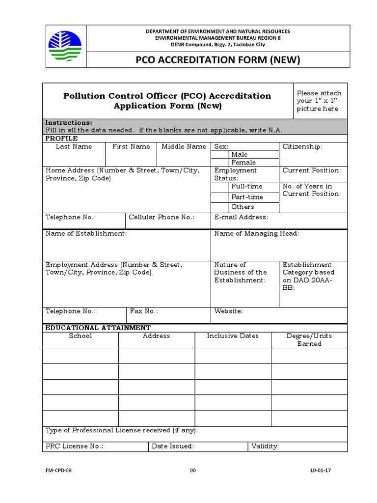 PCO Accreditation Application Form (NEW) | PDF