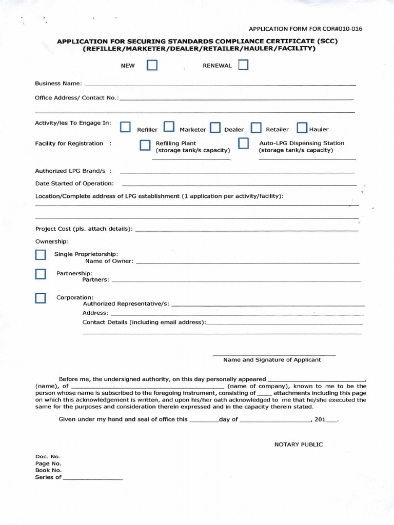SCC Form PDF | PDF