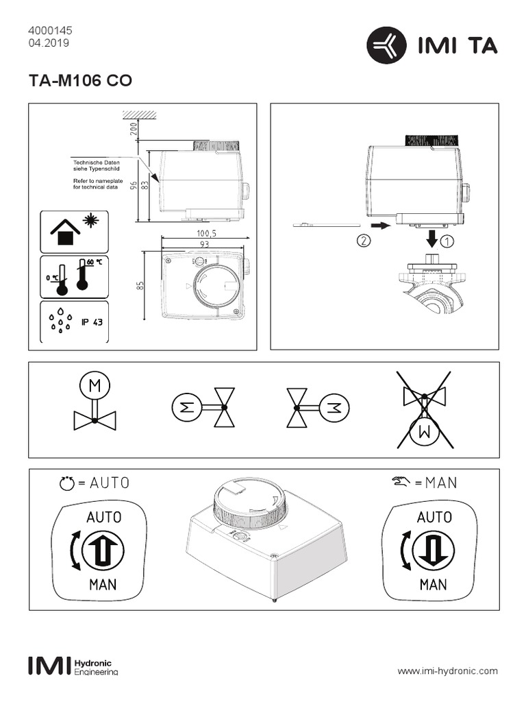 IMI Hydronic TA-M106 CO Specifications | PDF