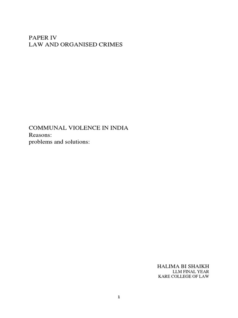 Causes and Patterns of Communal Violence | PDF | Bharatiya Janata Party ...