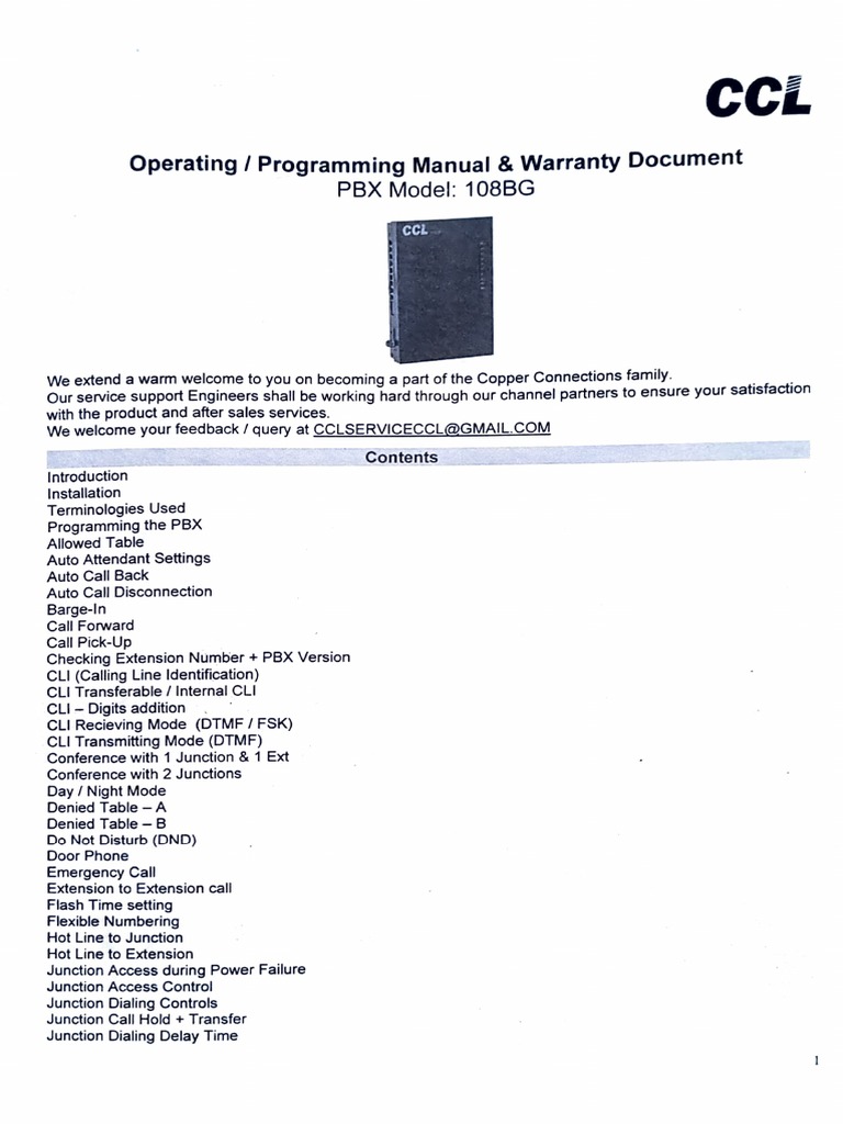 CCL 108sg PBX | PDF | Electrical Connector | Telephone