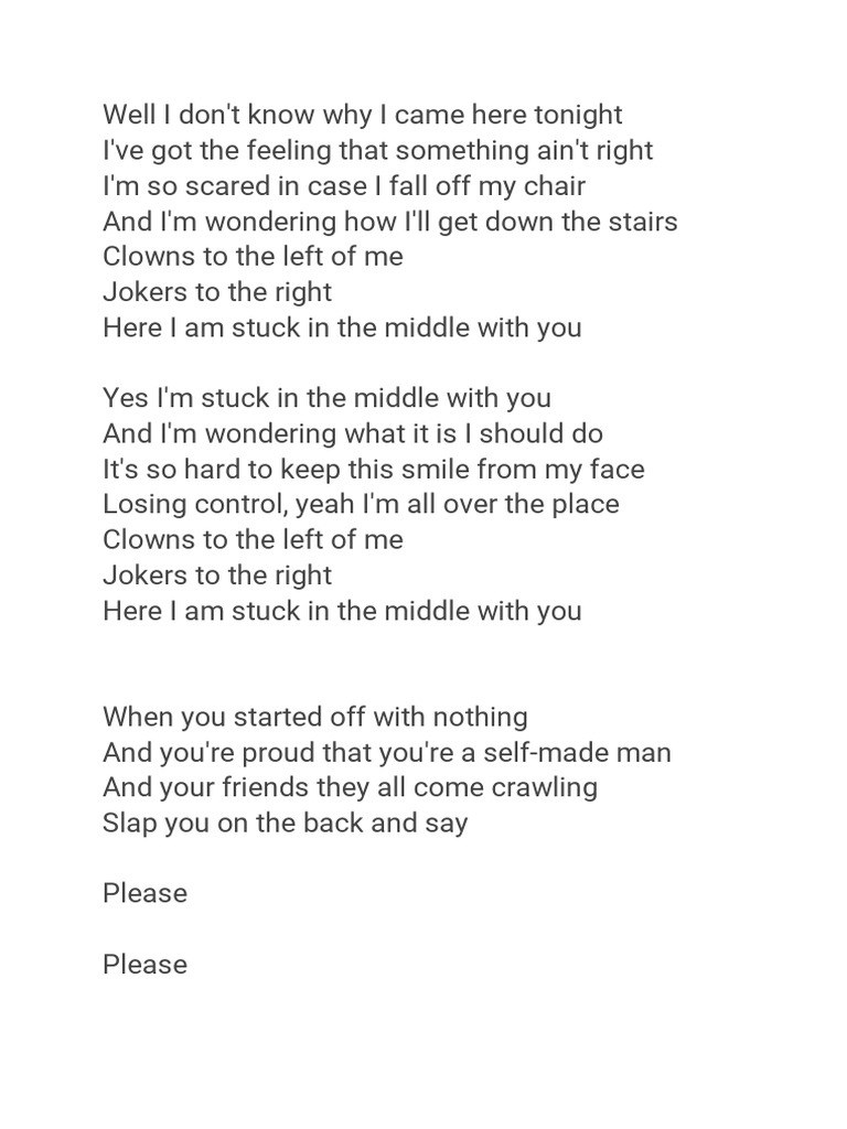 Stuck in The Middle Lyrics | PDF