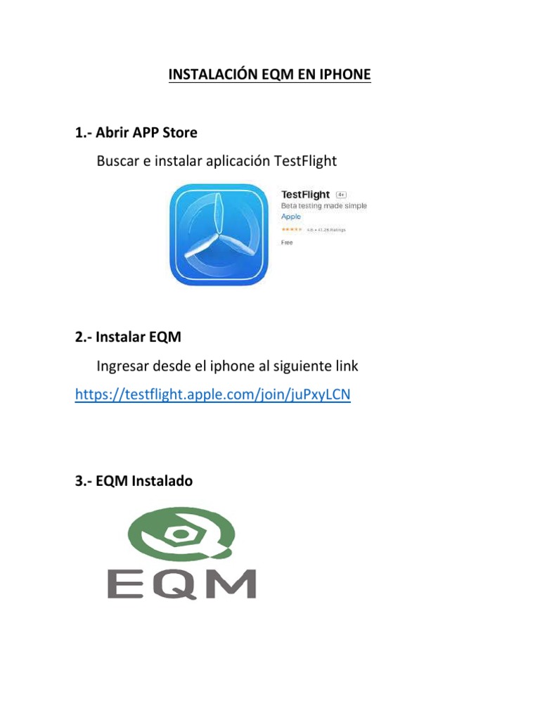 Instalación EQM en Iphone | PDF