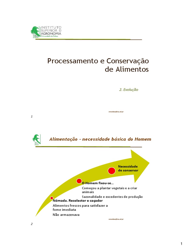 Evolucao Do Processamento e Conservacao de Alimentos | PDF | Alimentos ...