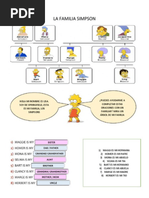Simpson Family Tree Spanish