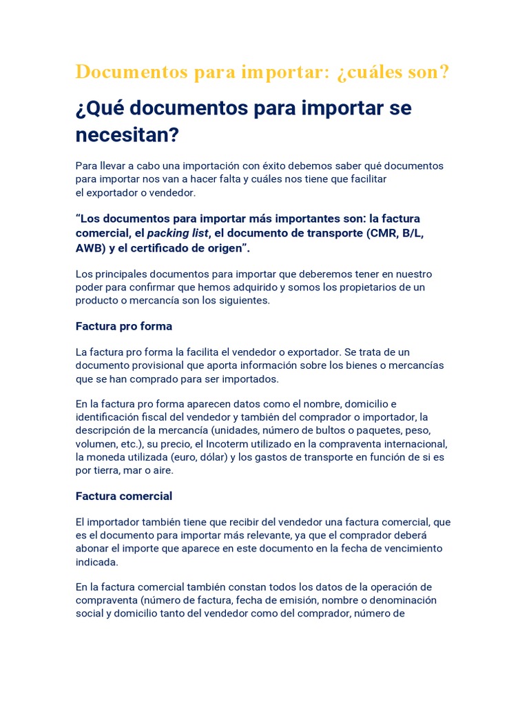 Documentos para Importar | PDF | Factura | Economias