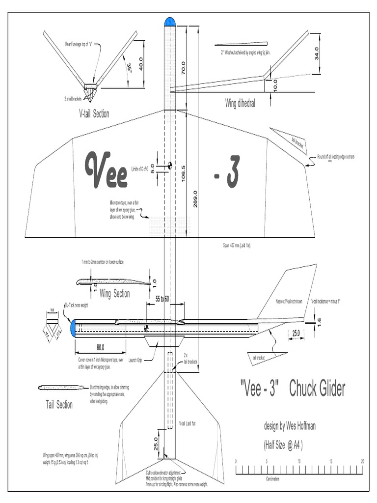 Vee 3 Chuck Glider Plan A2 PDF | PDF