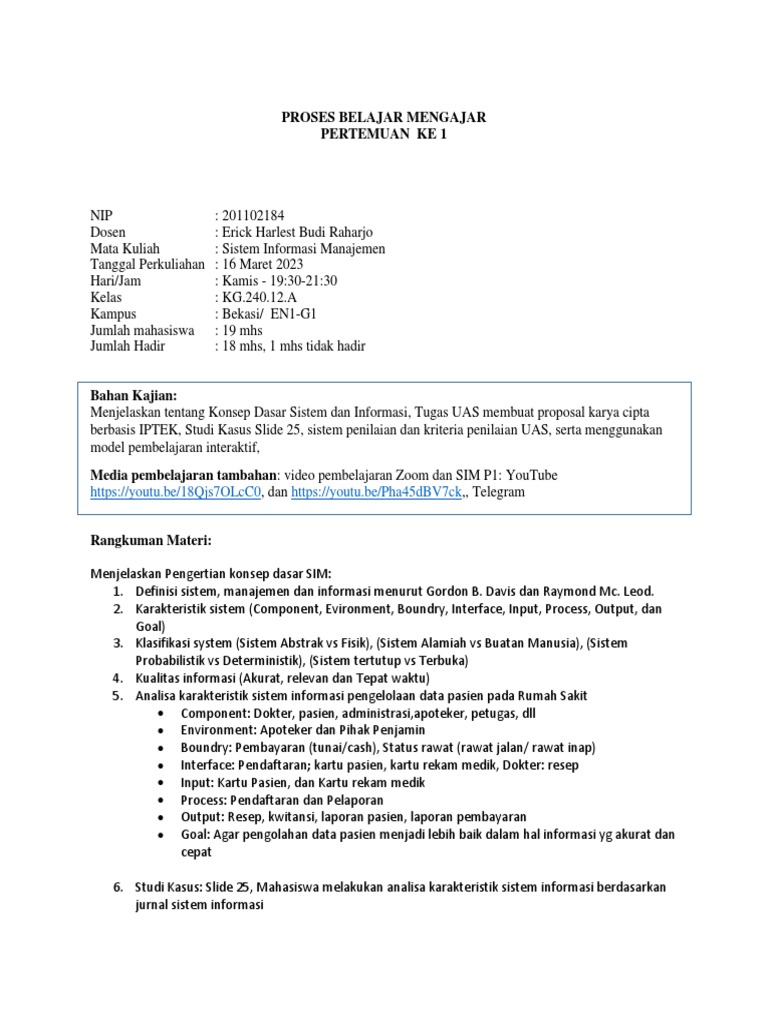 Materi Dasar SIM untuk Mahasiswa | PDF | Karier & Perkembangan | Komputer