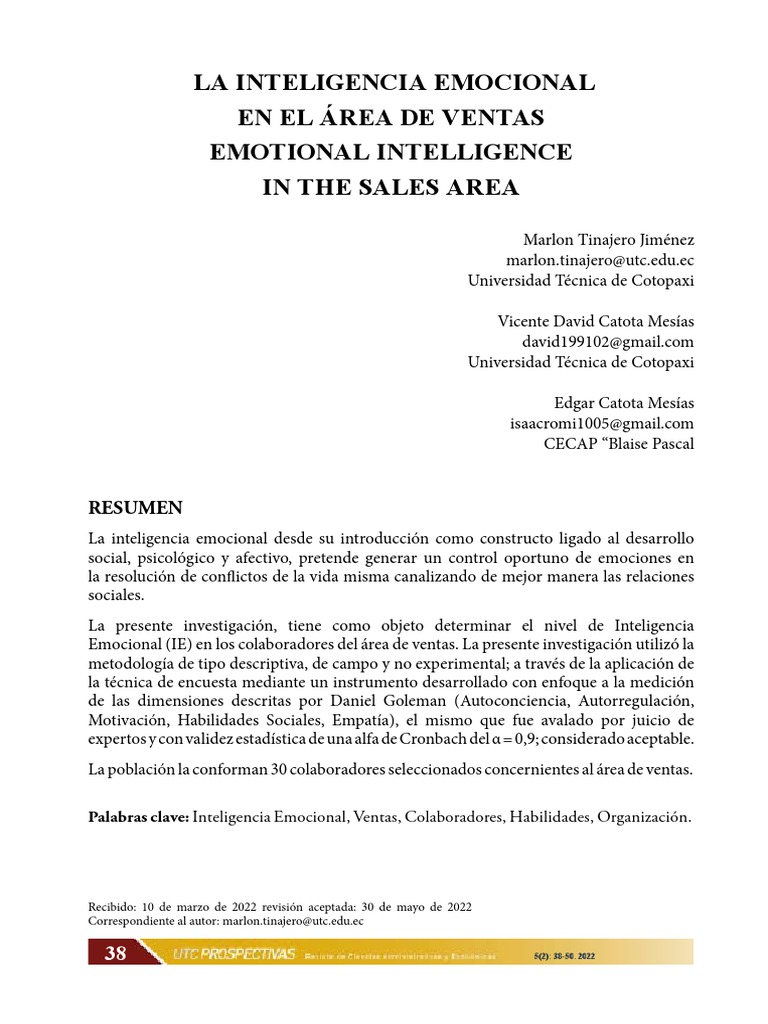 La Inteligencia Emocional en El Area de Ventas PDF | Descargar gratis PDF | Las emociones ...