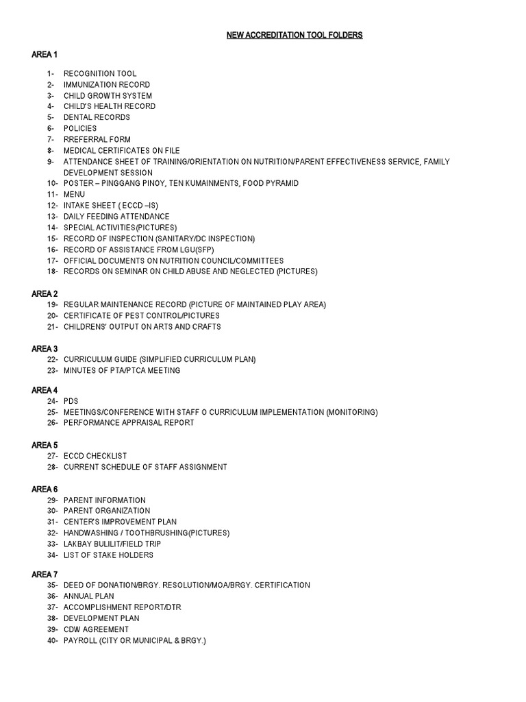 New Accreditation Tool Folders | PDF