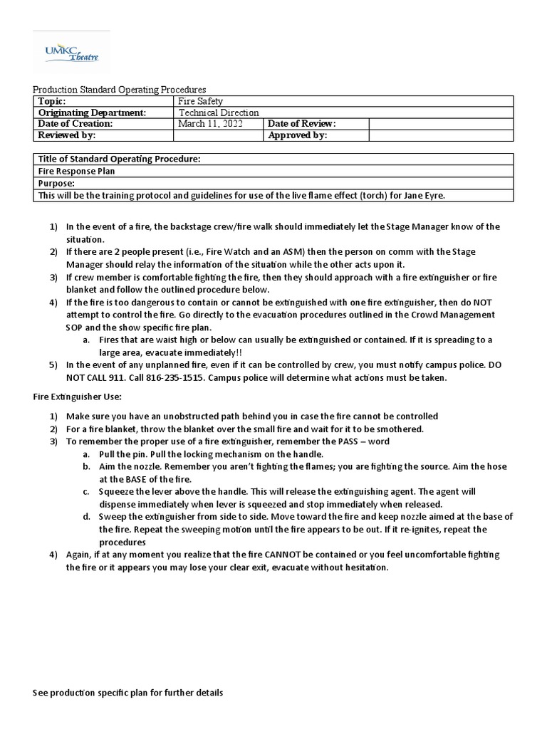 Fire Response Plan | PDF | Fires | Hazards