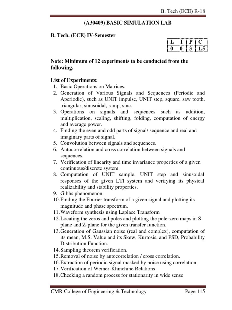 Basic Simulation Lab | PDF | Electronic Engineering | Laplace Transform