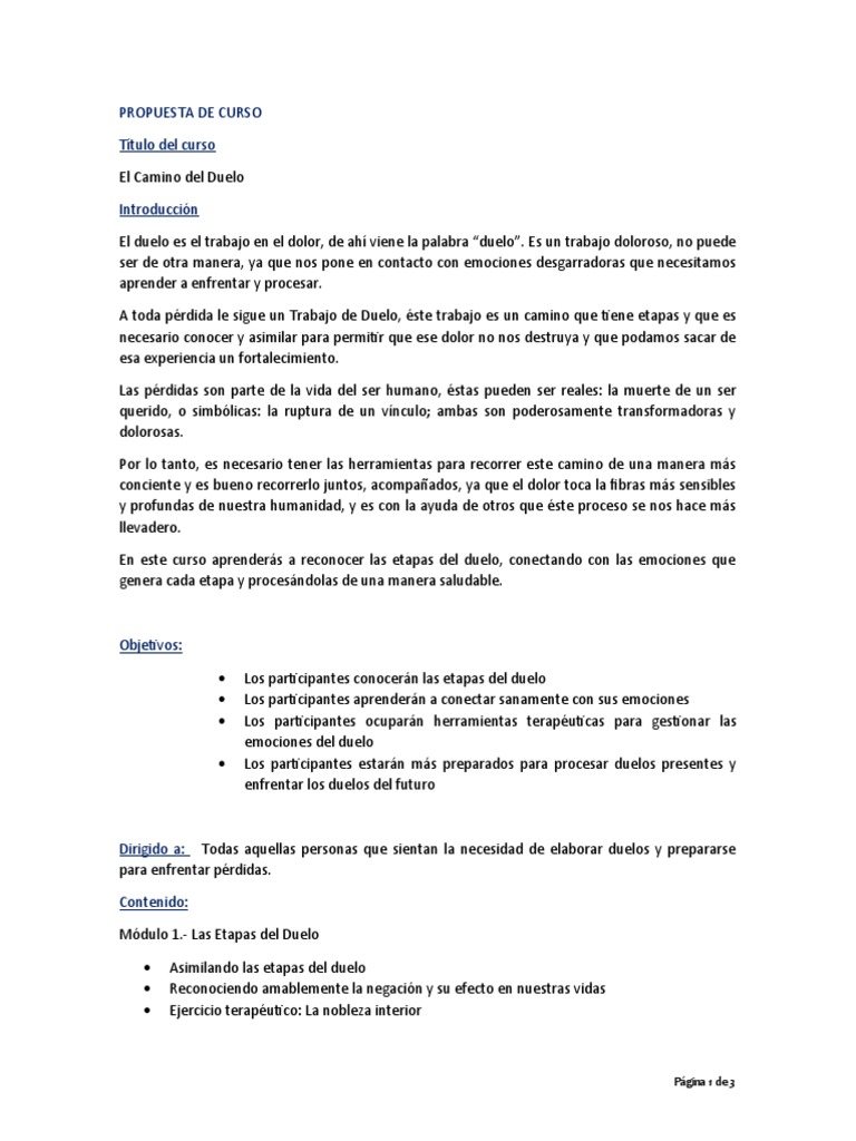 El camino del duelo: aprende a procesar pérdidas | PDF | Dolor | Sicología