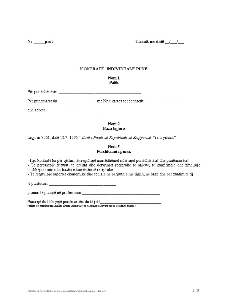 Kontrate Pune Individuale | PDF