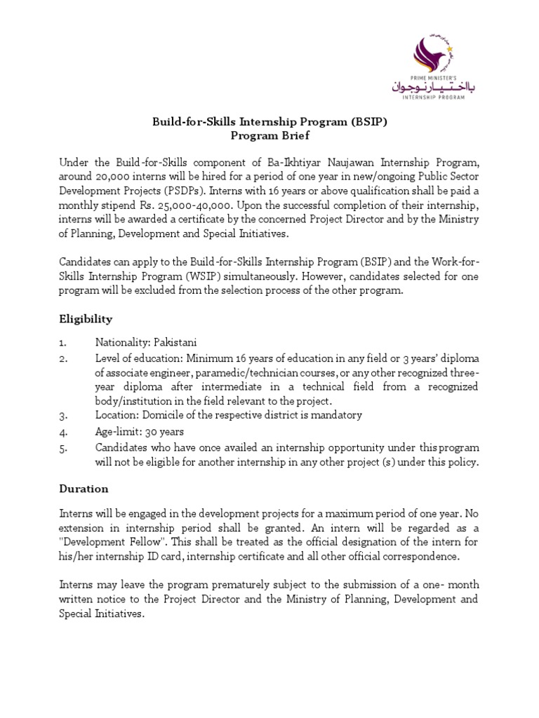 Build-for-Skills Internship Program Brief PDF | PDF | Internship | Job ...