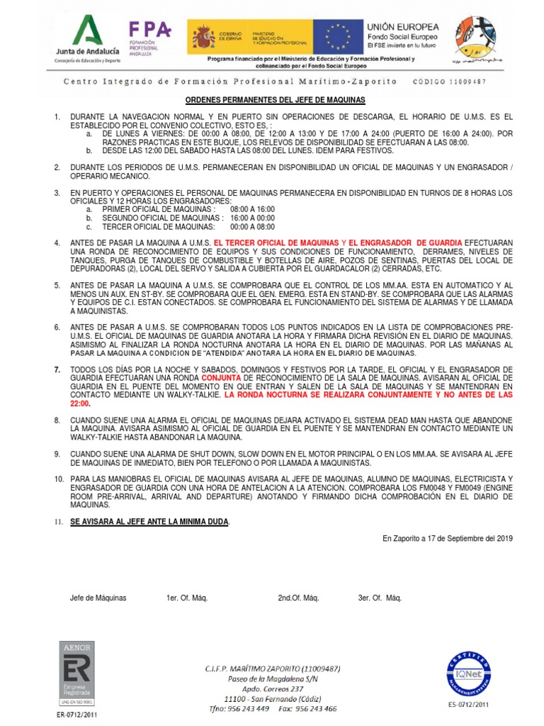 RA1 10 Ordenes Permanentes Del Jefe Máquinas Ejemplo Zaporito | PDF