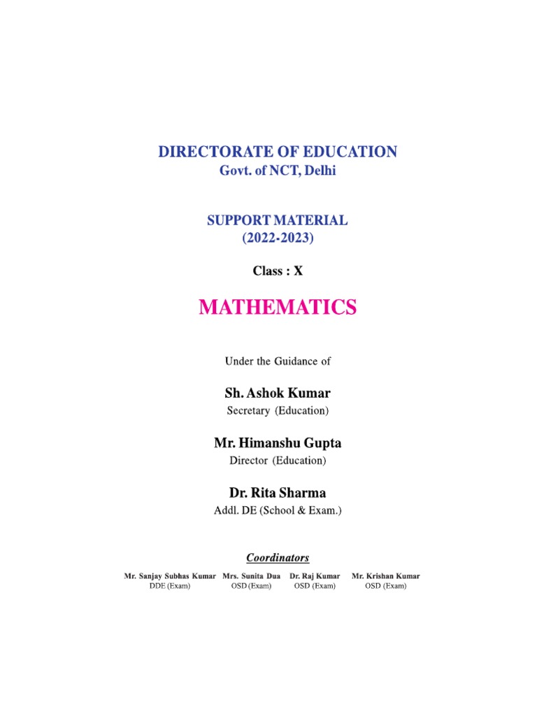 Team Members and Subject Experts for the Review of the Mathematics ...