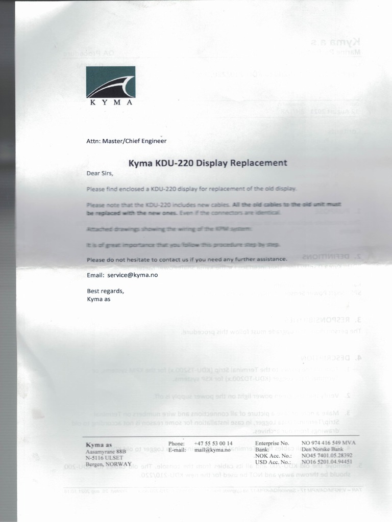 New Kyma KDU-210..220 Dispaly Manual | PDF