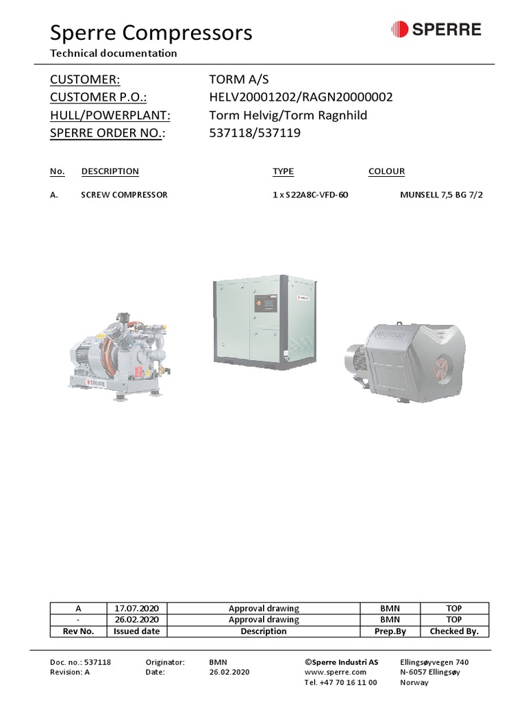 Torm - A SPERRE COMPRESSORS | PDF | Electric Motor | Electrical Engineering
