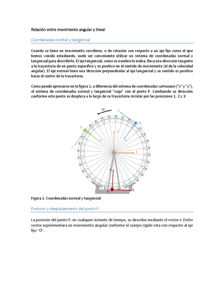 Relacion Movimiento Angular y Lineal PDF | PDF | Velocidad | Aceleración