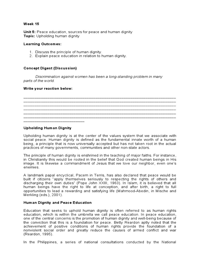 Module 15 For Week 15 | PDF | Sexual Violence | Peacebuilding Module 15 For Week 15 | PDF | Sexual Violence | Peacebuilding