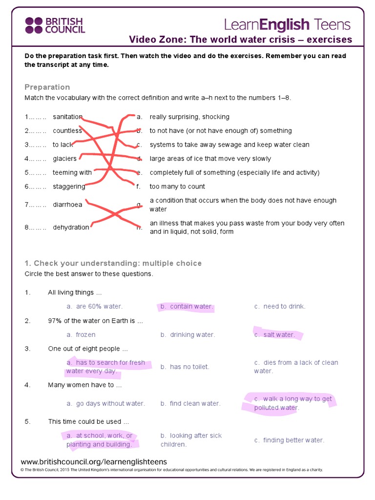 Editado - The - World - Water - Crisis - Exercises PDF | PDF | Water ...