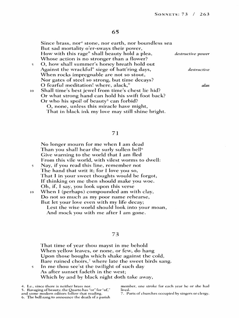 Shakespeare Sonnet 71 | PDF