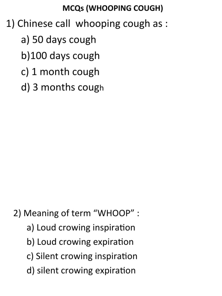 CMPH Whooping - Cough - mcq2 16 12 14 | PDF