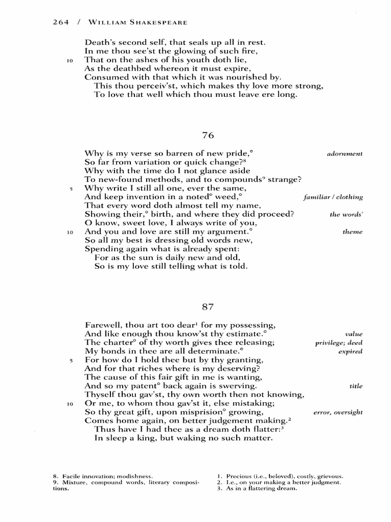 Shakespeare Sonnet 76 Pdf