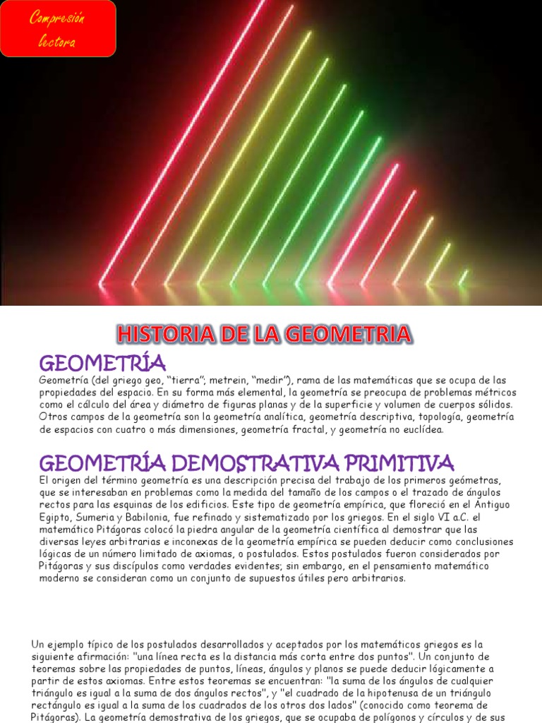 Historia y evolución de la geometría | PDF | Geometría | Espacio