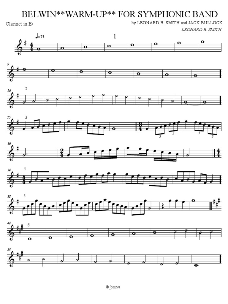 WARM-UP 1 - Clarinet in Eb | PDF
