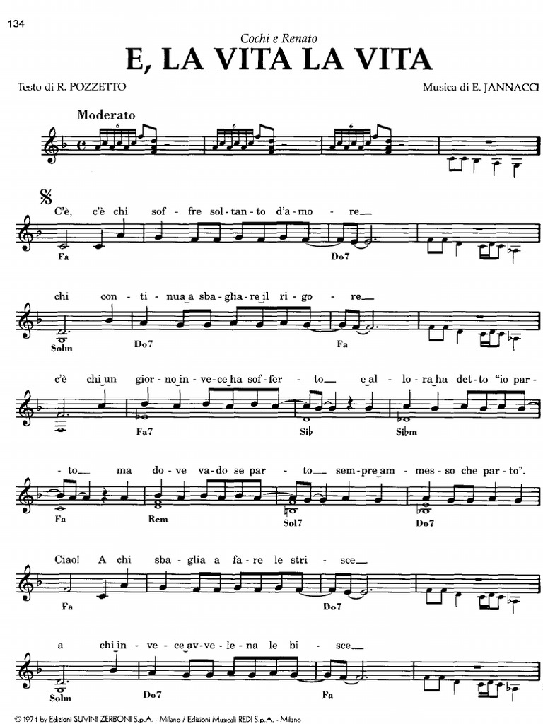 Cochi&renato - E, La Vita La Vita | PDF