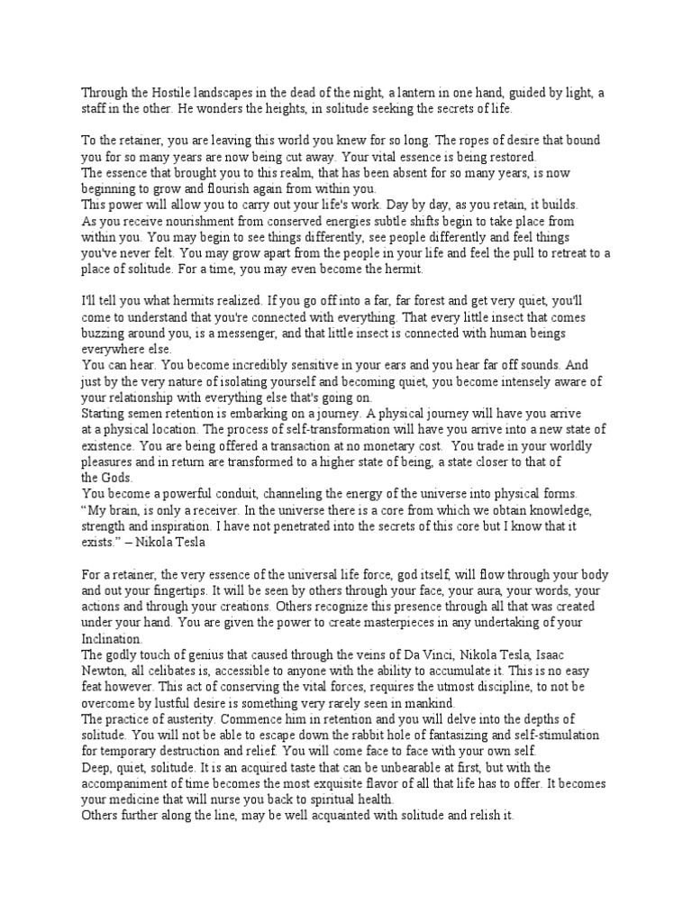 The Hermit | PDF | Solitude