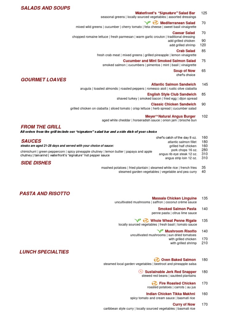 July 26 T 2011 Lunchby Hyatt Menu | PDF | Salad | Curry