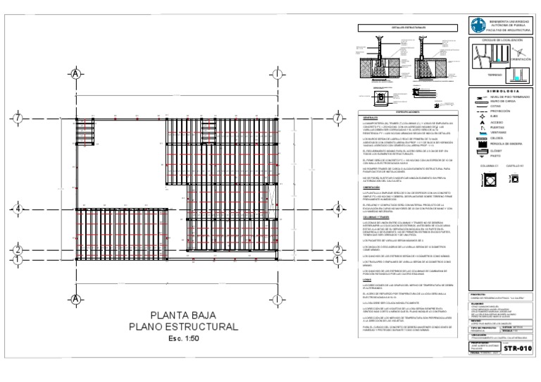 BORRADOR PLANO LOSA PLANTA BAJA | PDF | Ingeniería estructural | Elementos arquitectónicos
