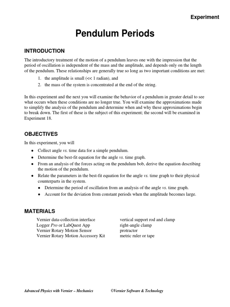 Pendulum Periods | PDF | Pendulum | Oscillation