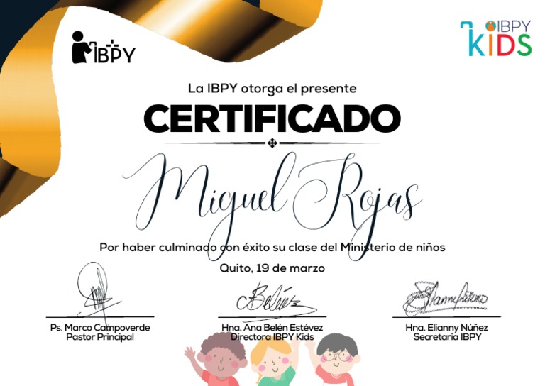 Certificados de Niños | PDF