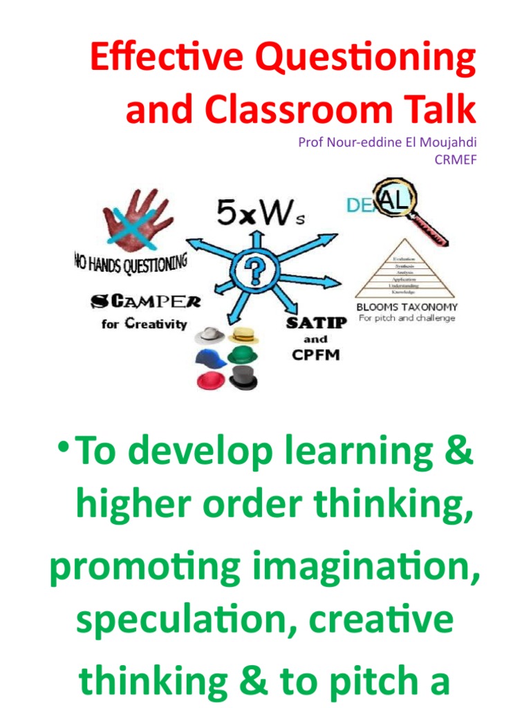 Effective Questioning and Classroom Talk: Prof Nour-Eddine El Moujahdi ...