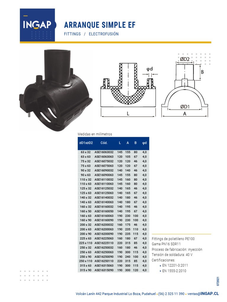 Ingap-FT Fitting Electrofusion Arranque Simple-080721 PDF | PDF