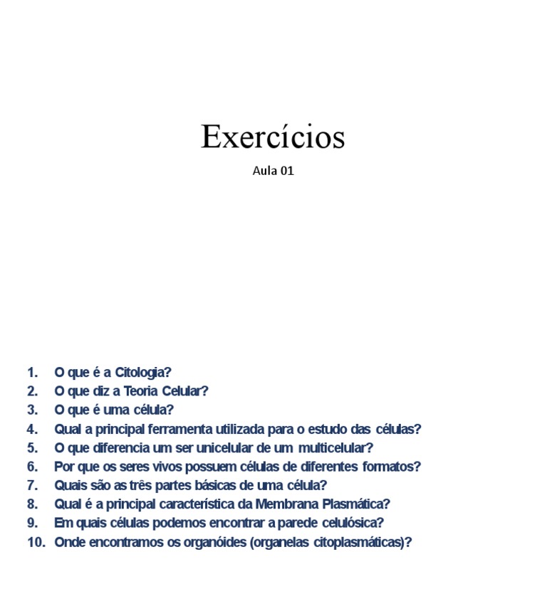 Exercícios - Aula+01 2 | PDF