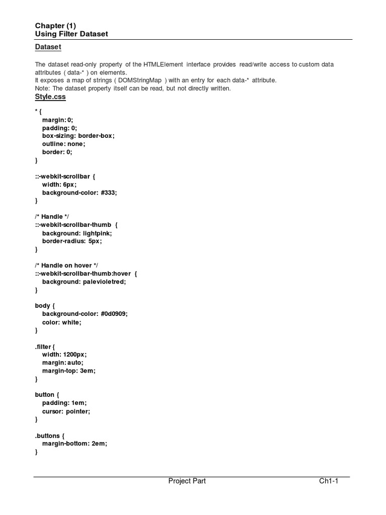 Project Part Chapter (1) - Using Filter Dataset | PDF | Computing | Information Technology ...