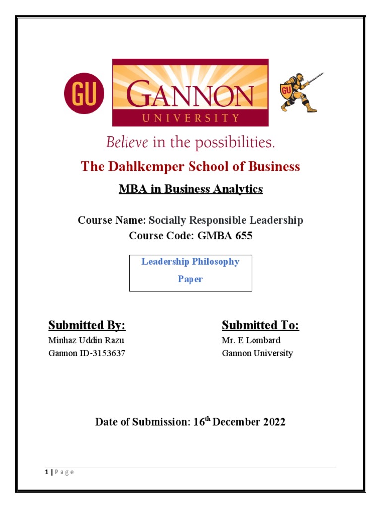 Leadership Philosophy Paper | PDF | Leadership | Transformational ...