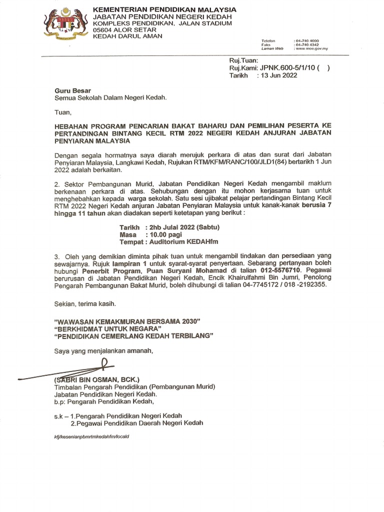 1 Hebahan Hebahan Program Pencarian Bakat Baharu Dan Pemilihan Peserta ...