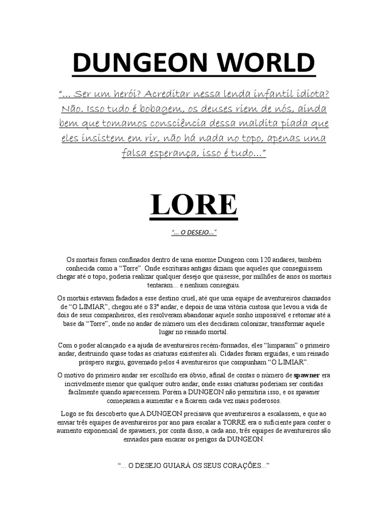 DUNGEON WORLD | PDF