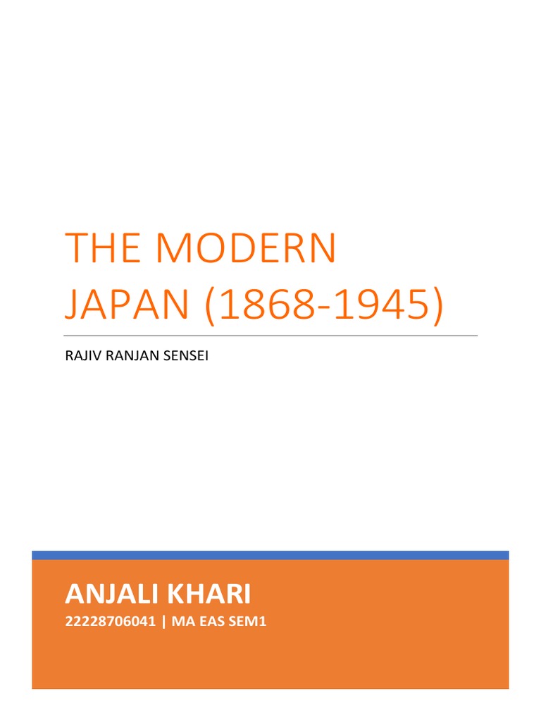 The Modern Japan Assignment | PDF | Empire Of Japan | Japan